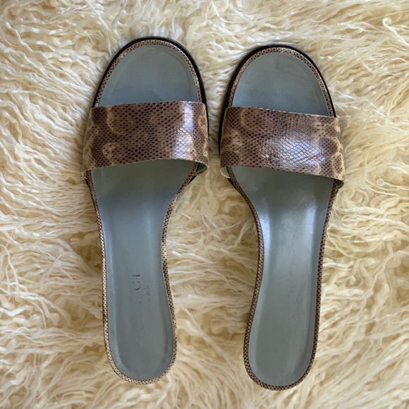 Gucci | Shoes | Gucci Faux Snakeskin Slide | Poshmark